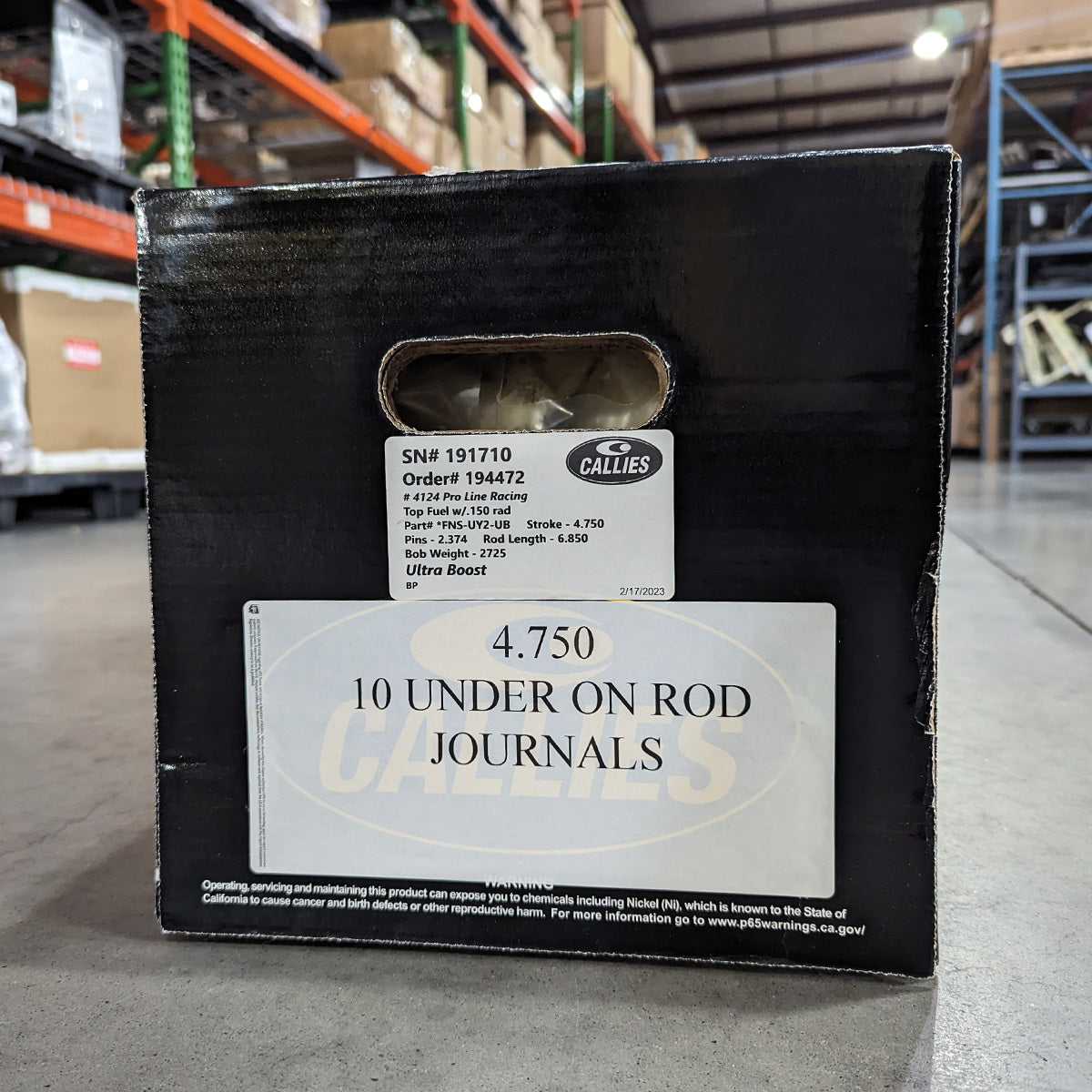 CALLIES HEMI CRANKSHAFT 4.750 10 UNDER ON ROD JOURNALS - Pro Line Racing